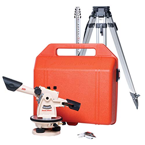 David White LT6-900 Meridian 22X Optical Level-Transit Kit (10ths), Bl ...