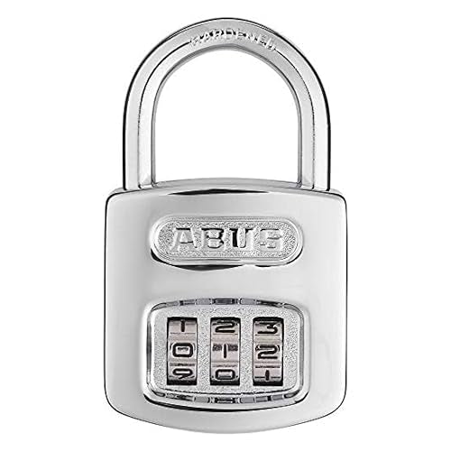 Abus 160/40 C 160 All Weather Resettable Chrome Combination Padlock, 3 ...