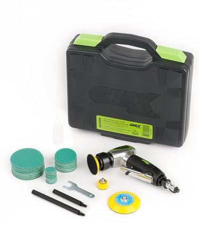 Grex - AOS368K - Air Powered 105° Angle Random Orbital Sander Kit ...