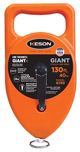 Keson G130 Giant Chalk Line Reel, 24-Ounce Chalk Capacity, 130-Foot ...
