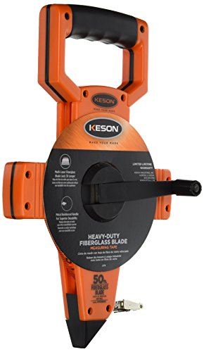 Keson OTR10M50 Open Reel Fiberglass Tape Measure Reel with Double Hook ...