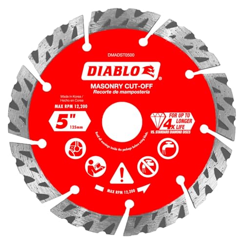 Diablo Diamond Segmented Turbo Masonry Cut-Off Blade for Concrete, Bri ...
