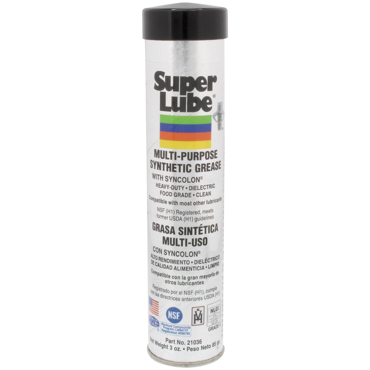 Super Lube Synthetic Grease (NLGI 2), 3 oz Cartridge, Translucent Whit ...