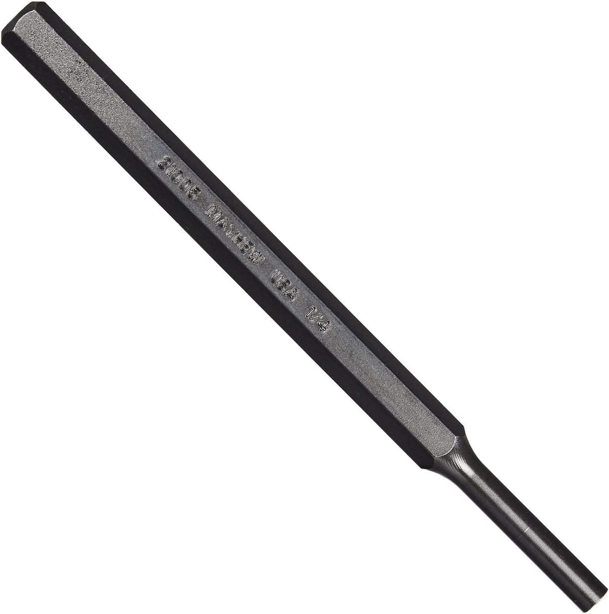 Mayhew Tools 21005 SAE Pin Punch, 1/4 x 1.25" Pin, 5-3/4" OAL x 3/8" B ...