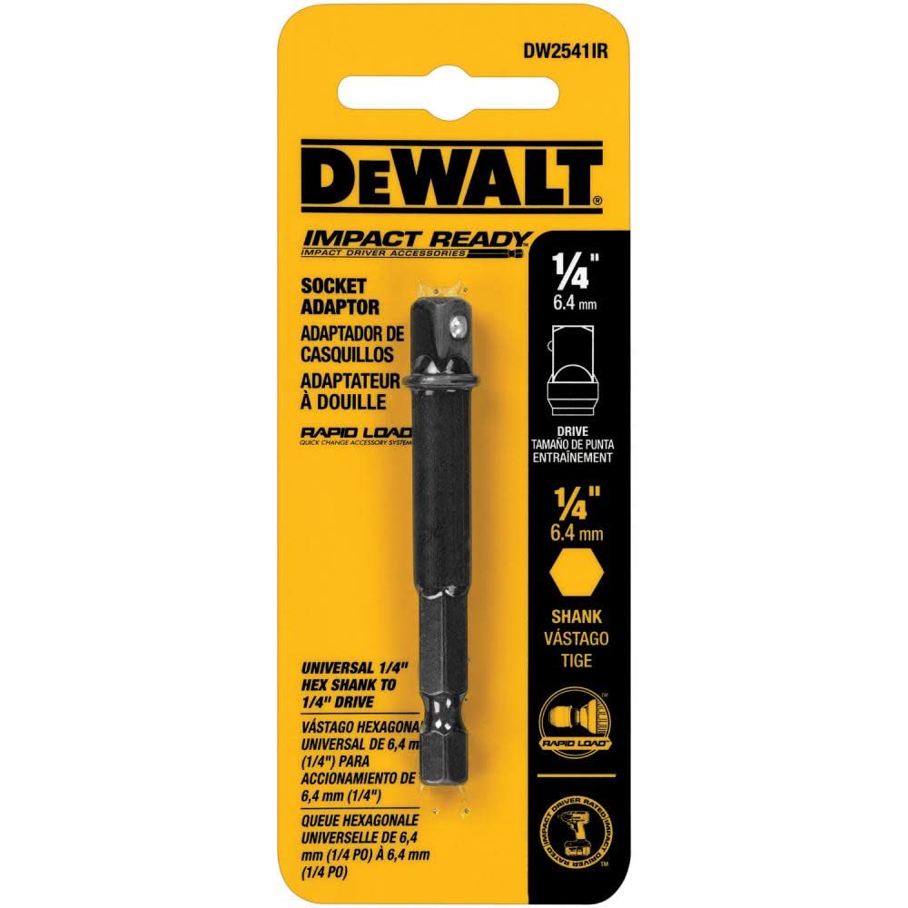 DEWALT DW2541IRB 1/4" Hex To 1/4" Socket Adapter — Contractor Tool ...
