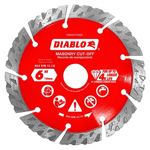 Diablo 6 in. Diamond Segmented Turbo Cut-Off Discs for Masonry ...