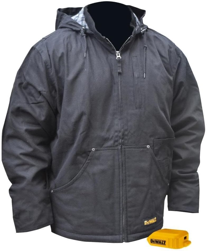 DEWALT Unisex Heated Heavy Duty Work Coat without Battery, Black, Larg ...