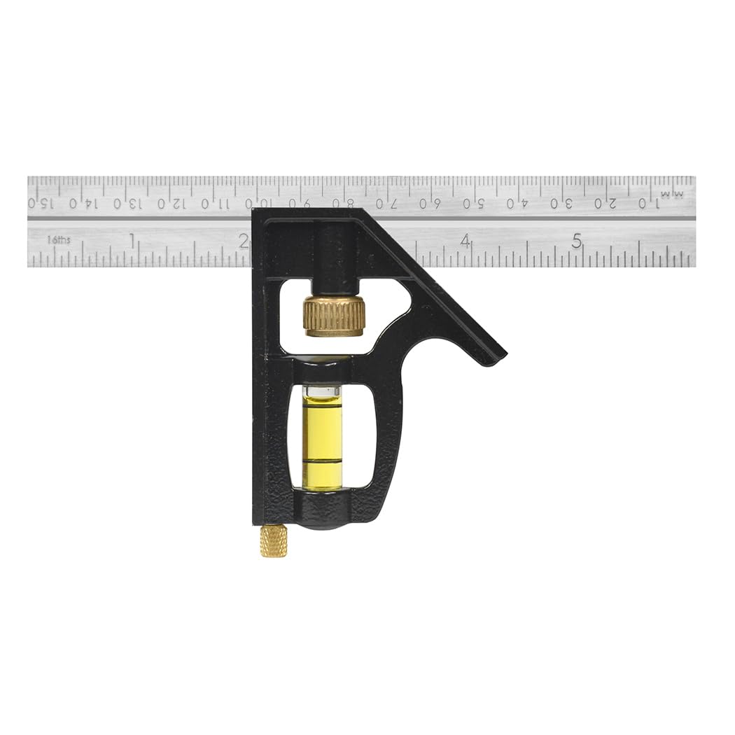 Johnson 406EM Professional Inch/Metric Combination Square, 6", Silver ...