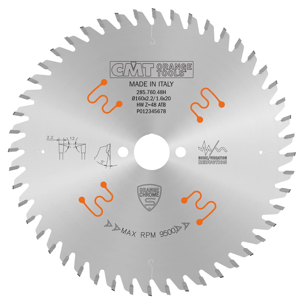 CMT Orange Tools 285.760.48H FINE FINISH 160x0.086”/0.063”x20mm T=48 A ...