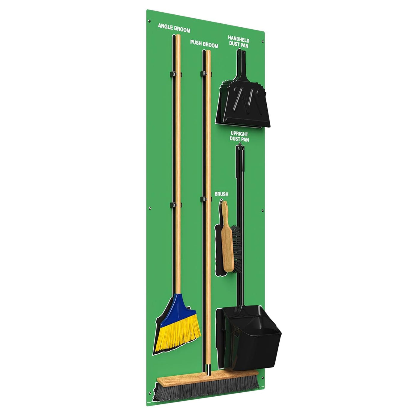 Clean & Sweep PSB616GNBK 5S Shadow Board/Wall Mount Broom Holder, 68 ...
