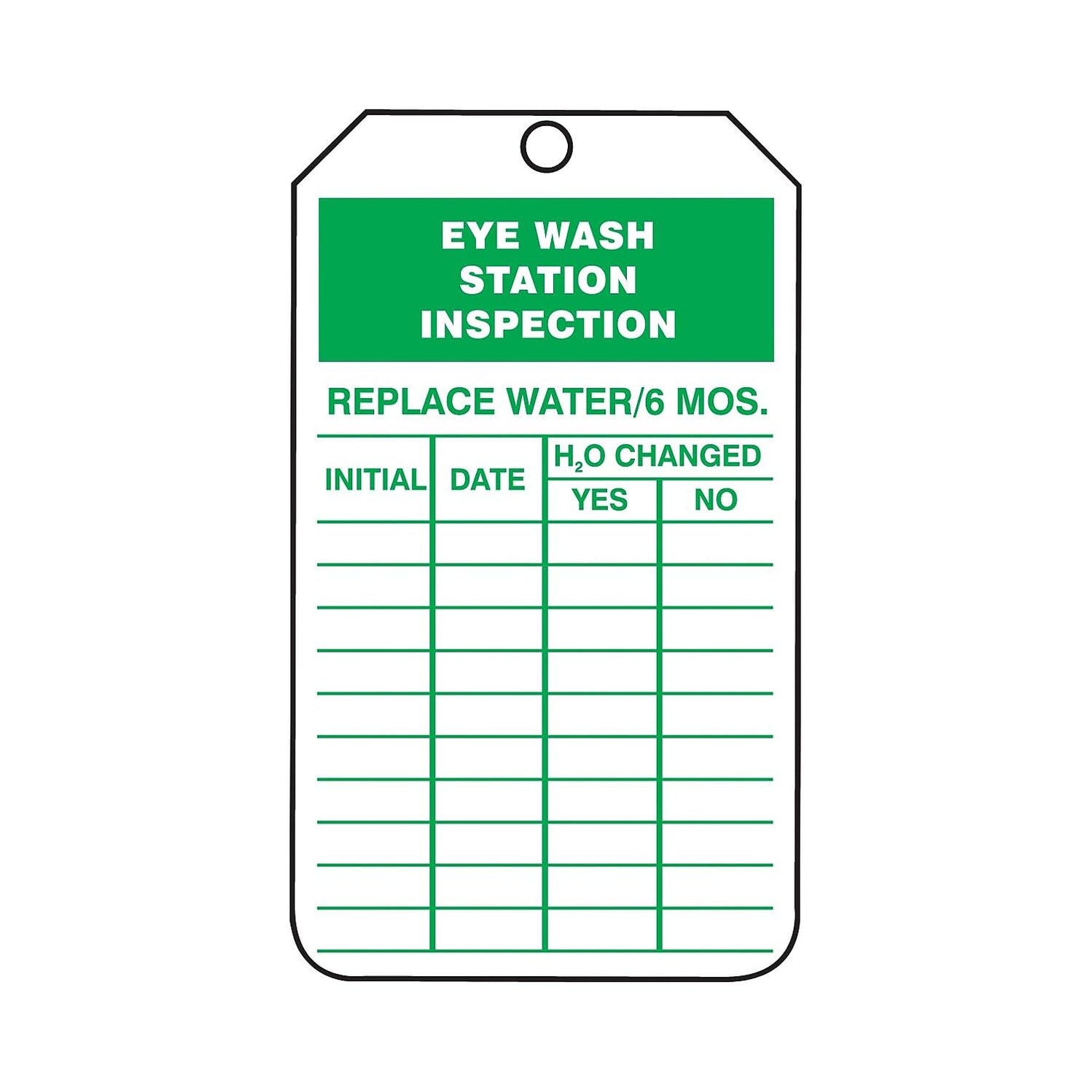 Accuform TRS245CTP "Eye WASH Station Inspection", PF-Cardstock Inspect ...