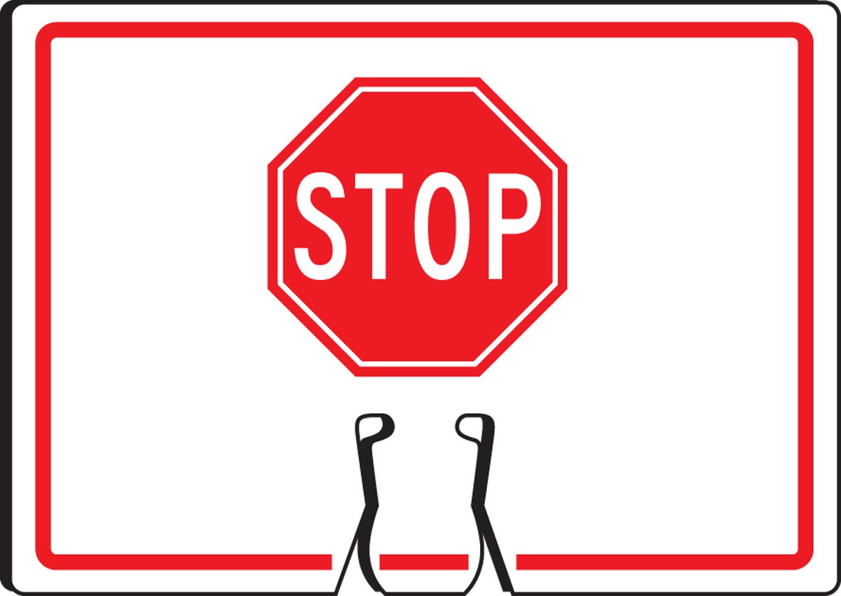 AccuformNMC FBC738 "(Stop Graphic)" Traffic Cone Top, Combine With Ora ...