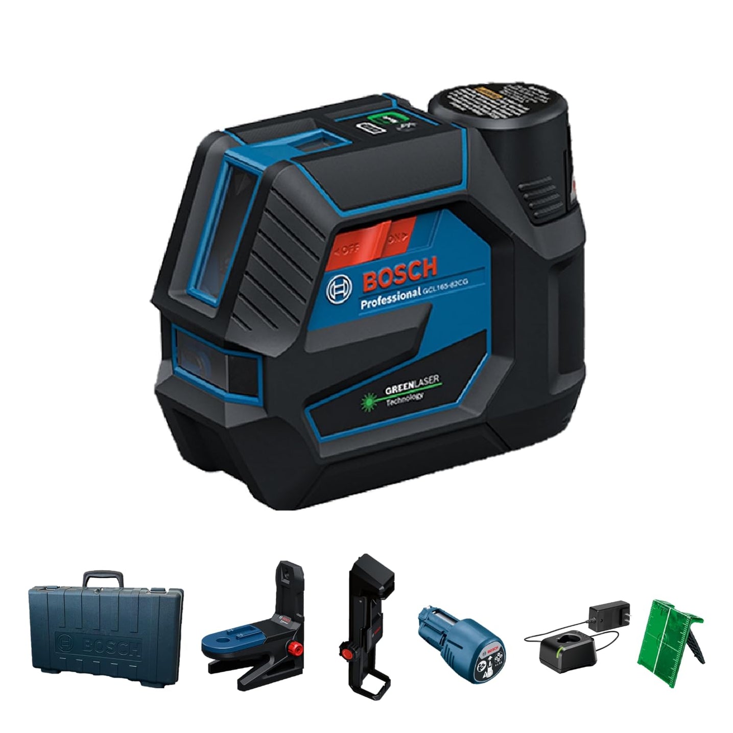BOSCH GCL165-82CGL 12V Max Connected Green-Beam Cross-Line Laser with ...