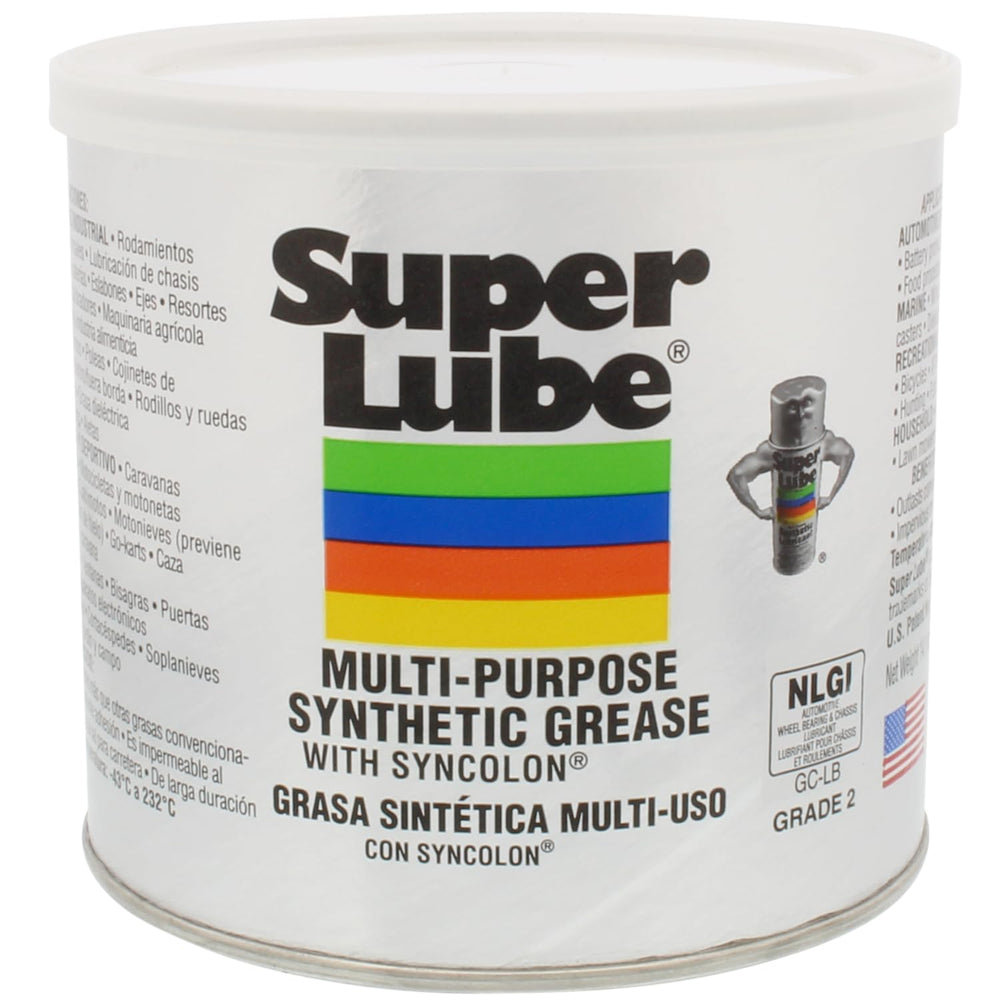 Super Lube Synthetic Grease (NLGI 2), 14.1 oz Canister, Translucent Wh ...