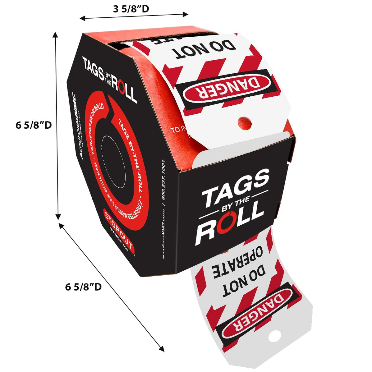 Accuform TAR404 100 Lockout Tags by-The-Roll, "Danger Do Not Operate ...