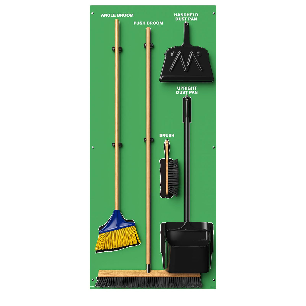 Clean & Sweep 5S Shadow Board/Wall Mount Broom Holder, 68" x 30" Board ...