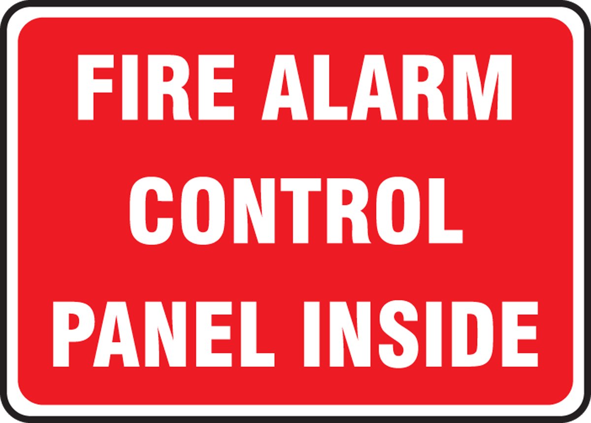 Accuform MEXG533VS "Fire Alarm Control Panel Inside" Safety Sign, Adhe ...
