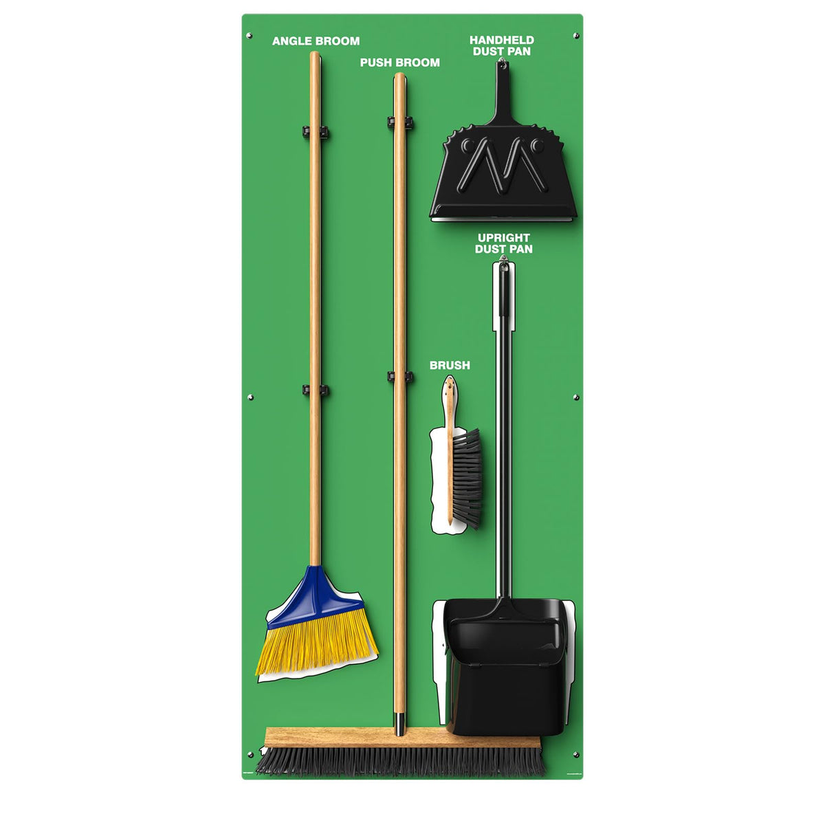 Clean & Sweep 5S Shadow Board/Wall Mount Broom Holder, 68" x 30" Board ...