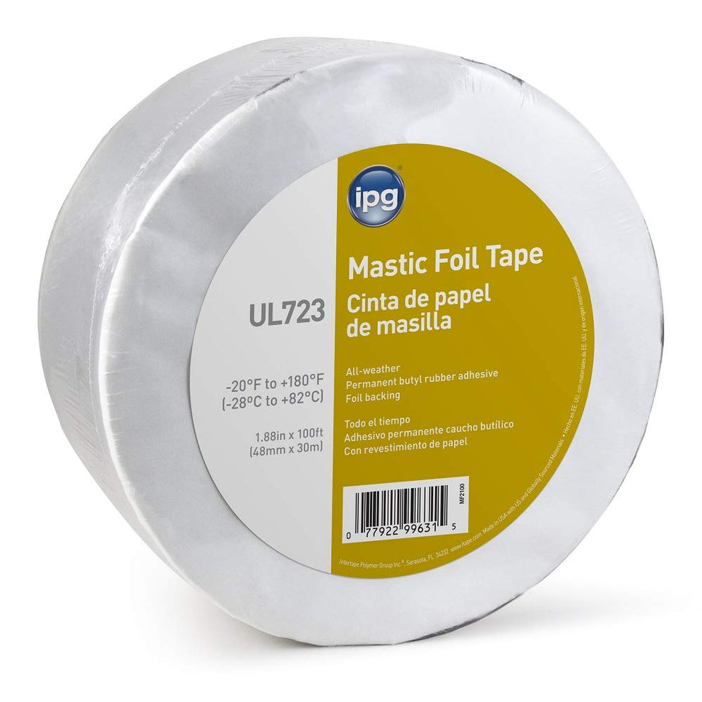 IPG MF2100 ALF Butyl Mastic Foil Tape, 100 ft, 1.88" (Single Roll ...