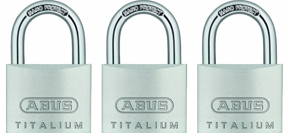 ABUS 64TI/40 Titalium Aluminum Alloy Padlock, Keyed Alike with Nano Pr ...