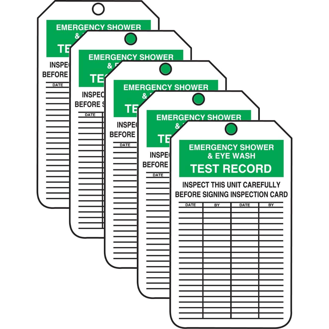 Accuform MGT207CTM PF-Cardstock Inspection & Status Record Tag, "Emerg ...