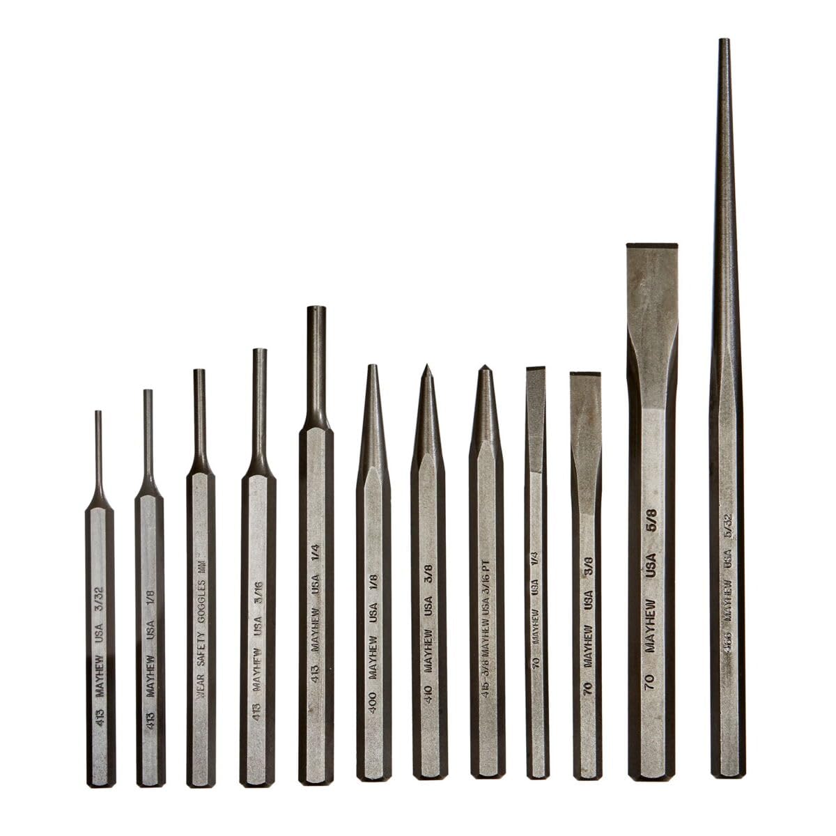 Mayhew Tools 61040 Mayhew Select Punch and Blast Finished Chisel Set ...