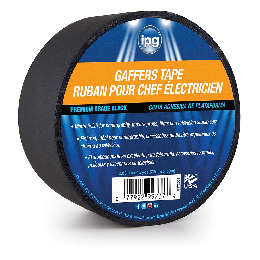 IPG (99737) Gaffers Tape, 2.83" x 54.7 yd, Matte Black (Single Roll ...