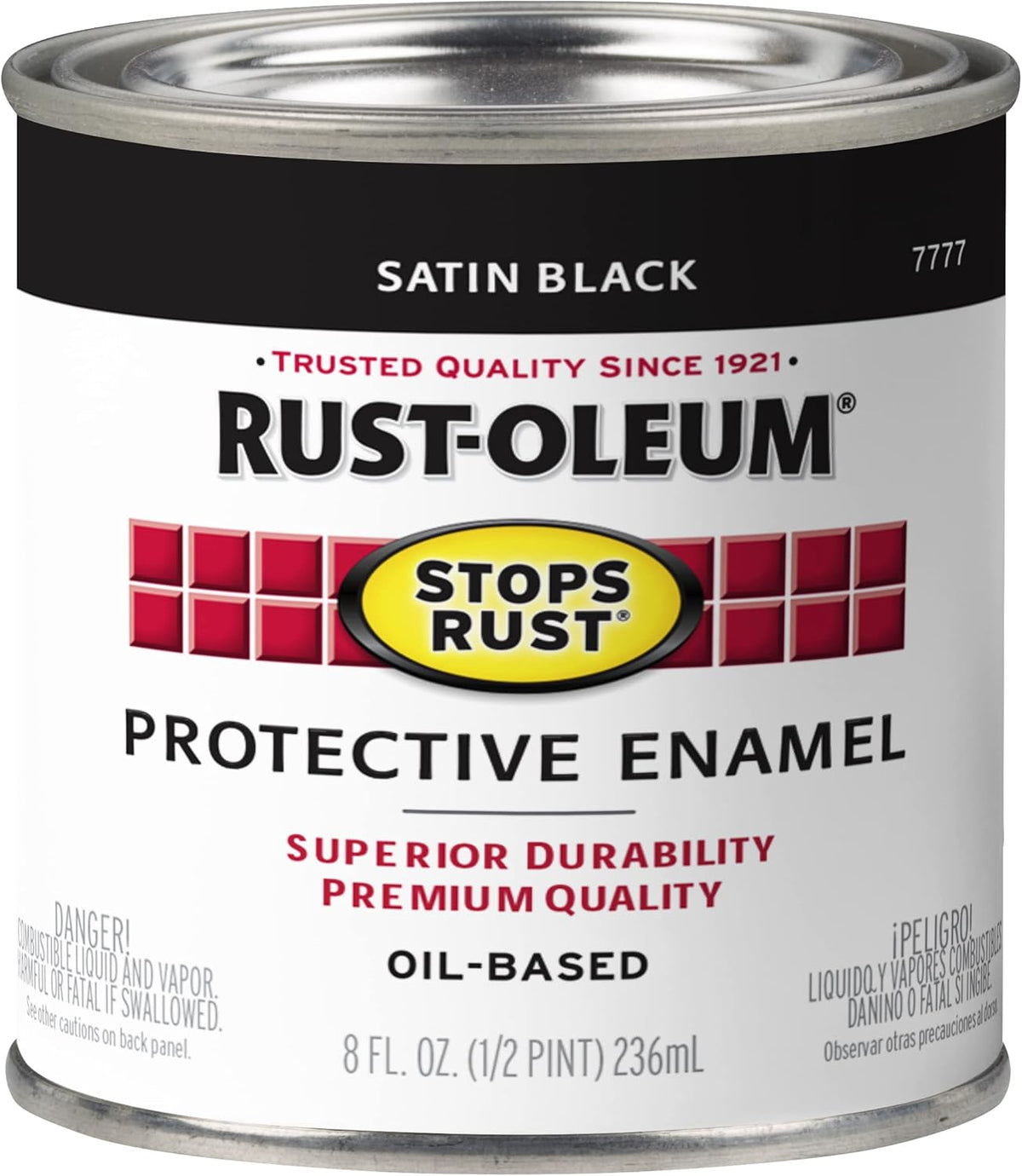 Rust-Oleum Protective Enamel Paint, 8-Ounce, Satin Black — Contractor ...