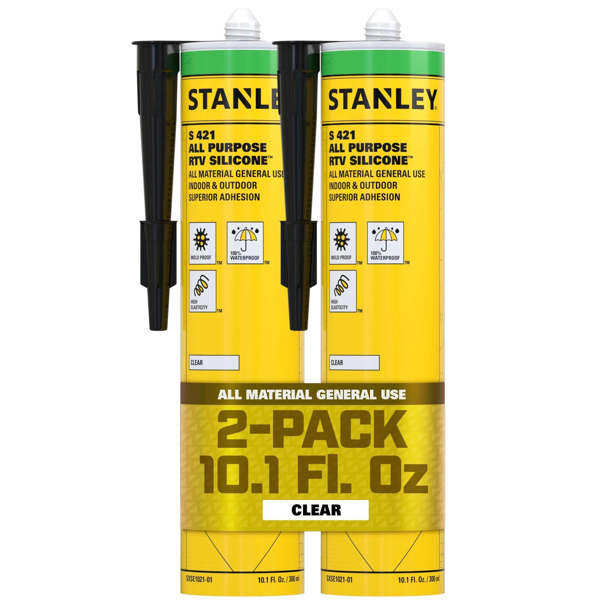 Stanley S421 All-Purpose RTV Silicone Sealant, 100% Waterproof Clear C ...