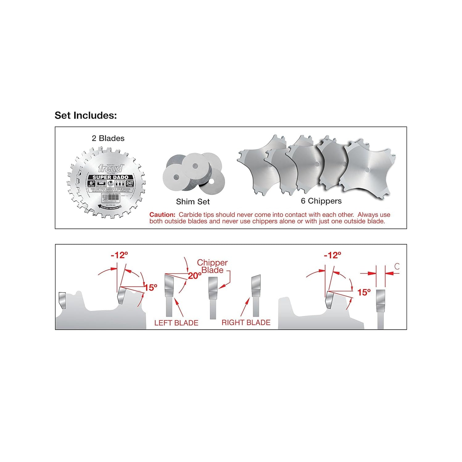 Freud (SD508) Super Dado 8-Inch Stack Dado — Contractor Tool Supply, a ...