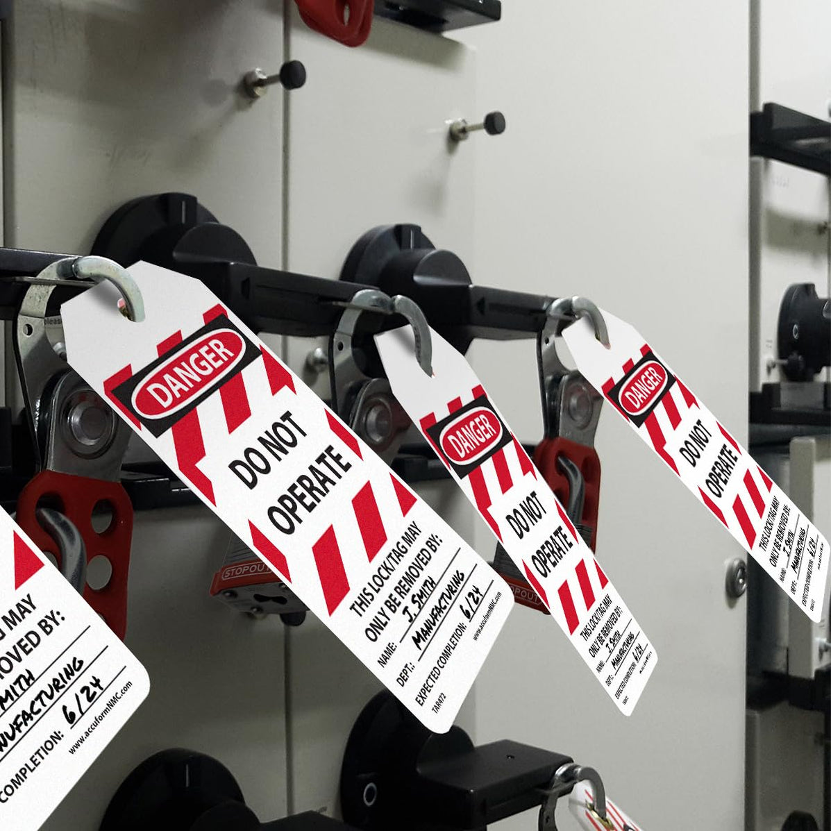 Accuform TAR472 250 Lockout Tags by-The-Roll, "Danger Do Not Operate ...