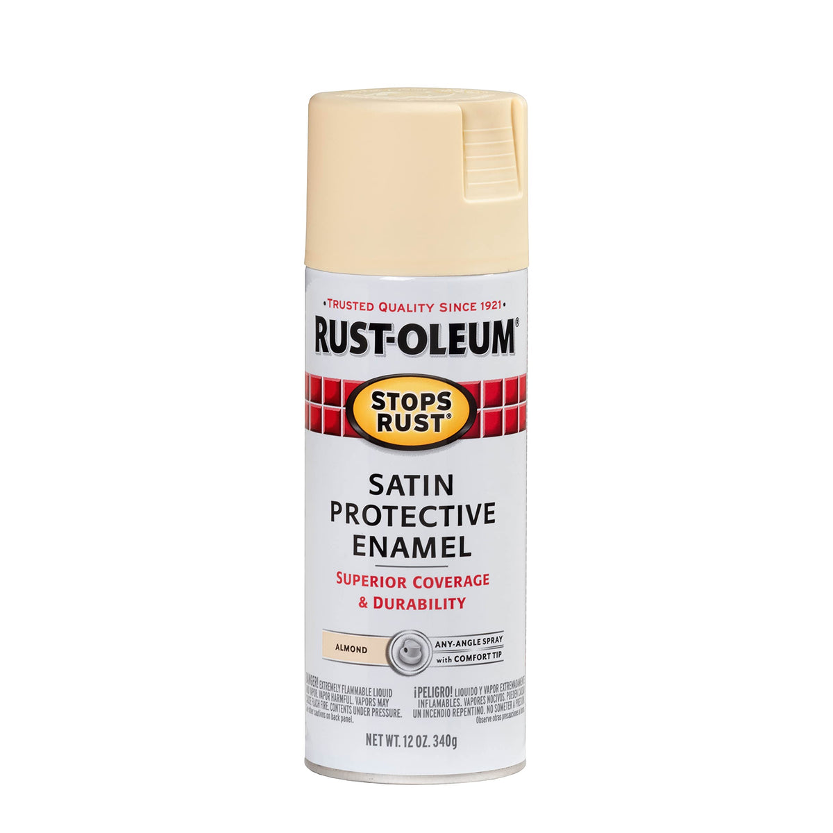 Rust-Oleum 7758830 Stops Rust Spray Paint, 12 oz, Satin Almond (Pack o ...