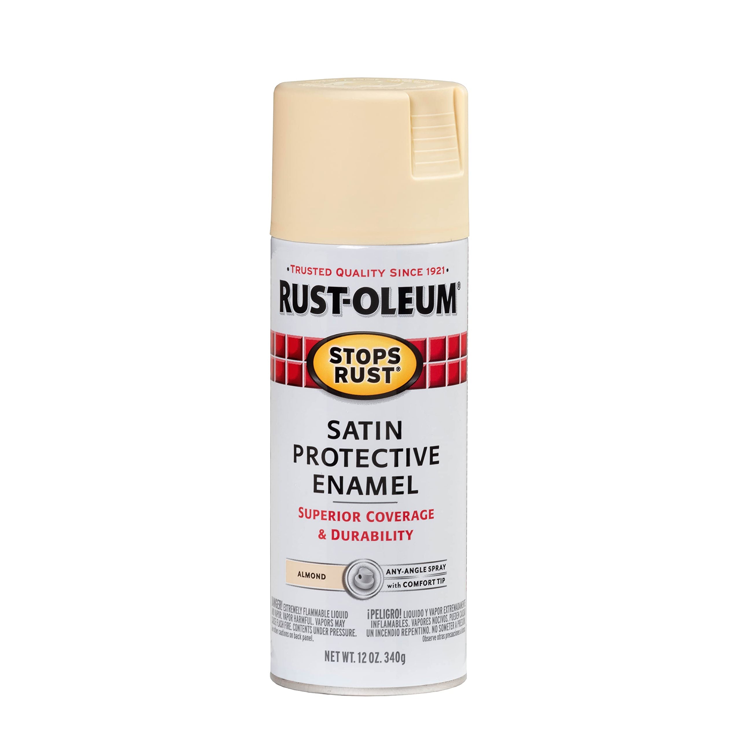 Rust-Oleum 7758830 Stops Rust Spray Paint, 12 oz, Satin Almond (Pack o ...