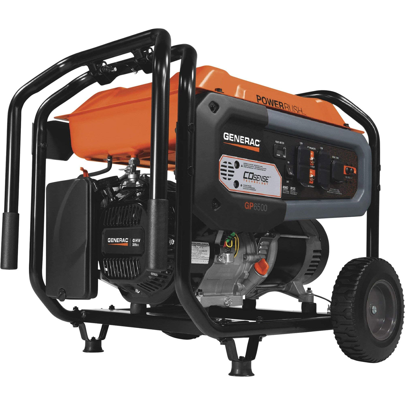 Generac 8,000-Watt Gas-Powered Portable Generator - Electric Start, CO ...