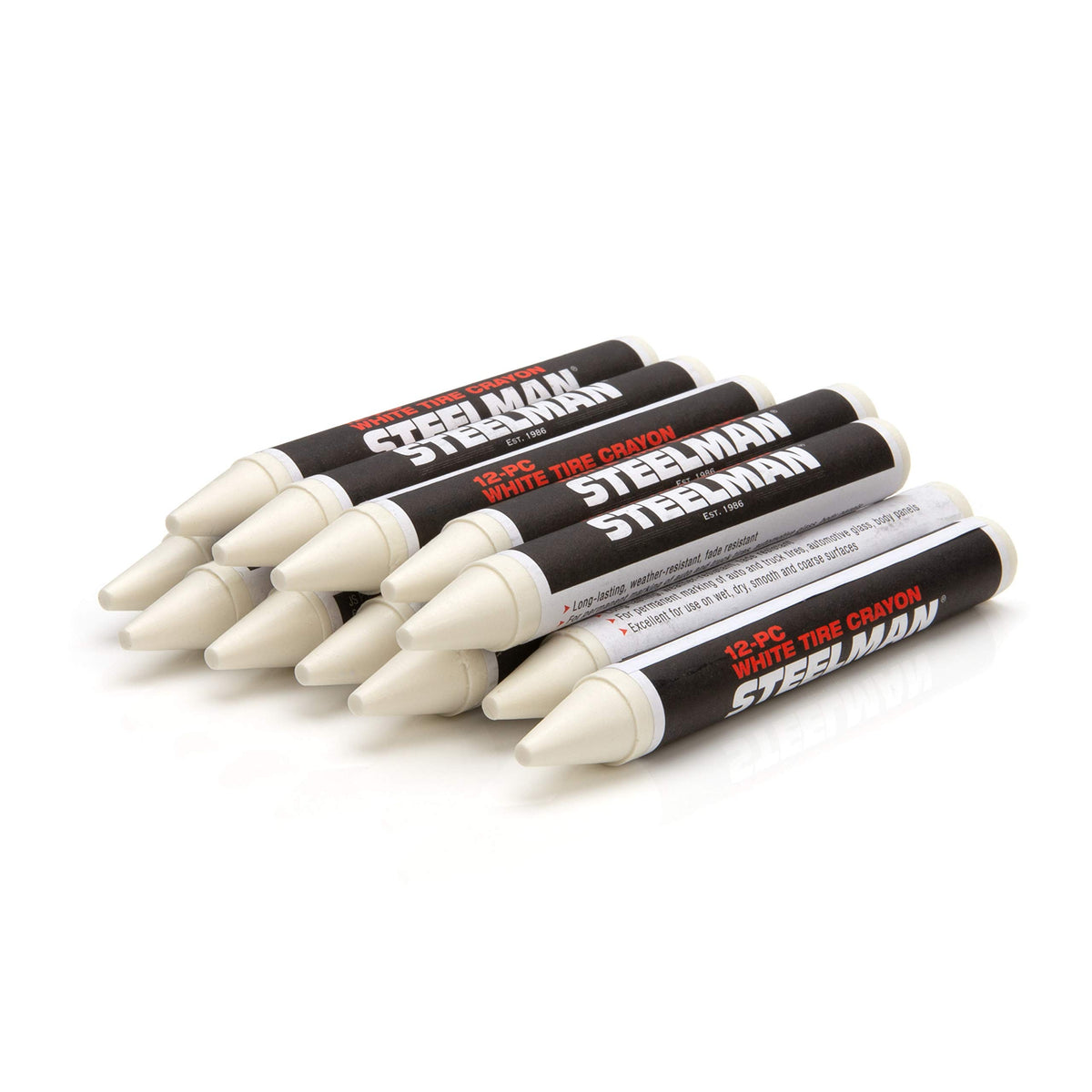 Steelman 00063 White Tire Marking Crayons for Mechanics, Marks Damage ...