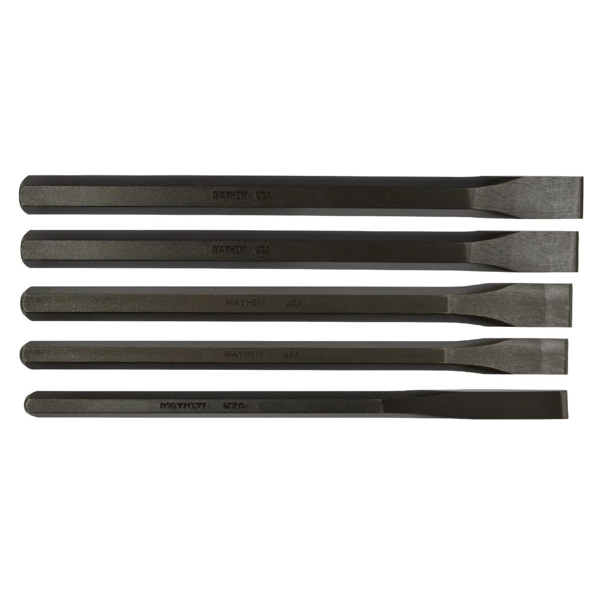 Mayhew 61512 Hardened Steel Long Cold Chisel Set, 5-Piece, Black ...