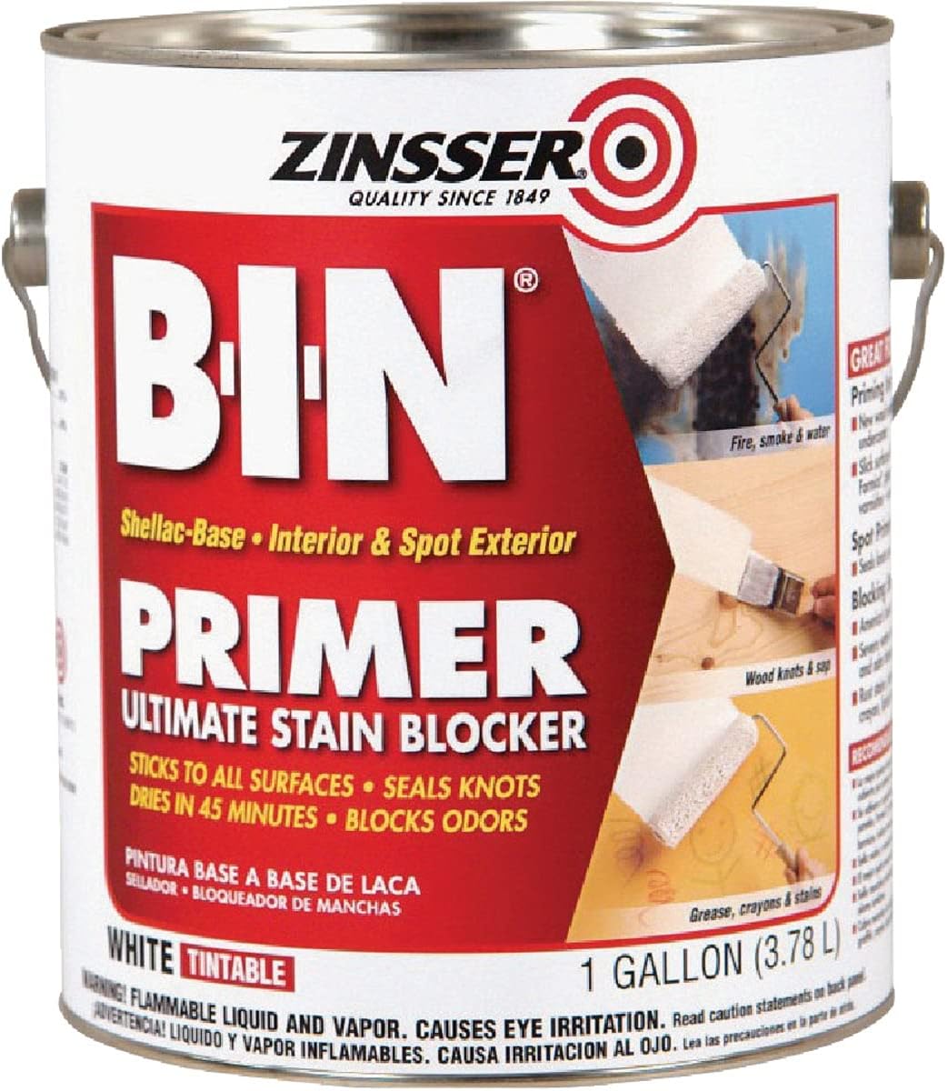 Zinsser B-I-N Shellac-Base Oil Primer, 1-Gallon, White — Contractor ...