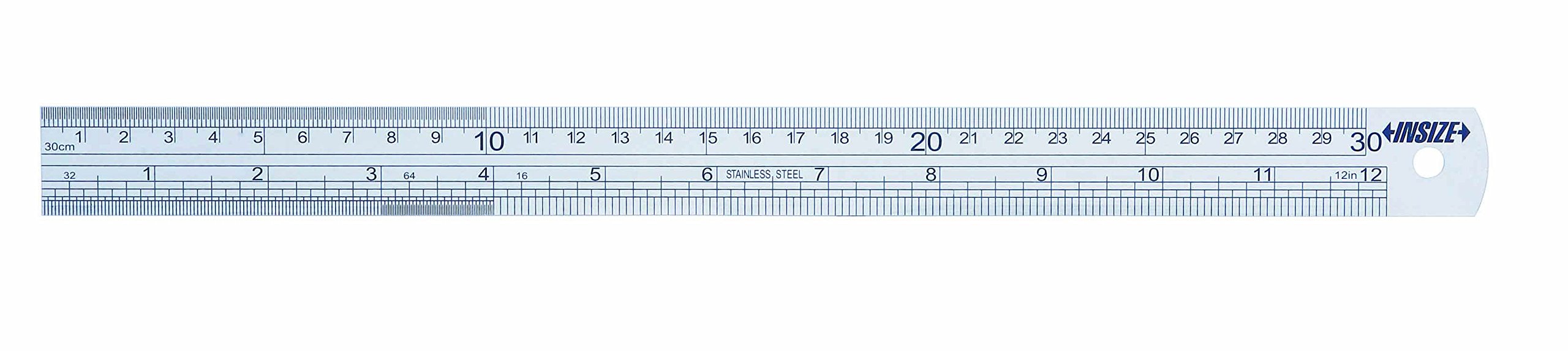 INSIZE 7110-150 Steel Rule, 6"/150 mm, Graduation 1/64", 1/32", 1/16 ...
