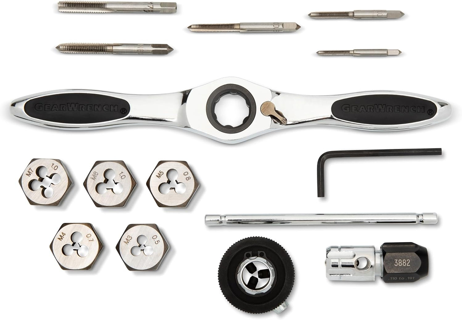 GEARWRENCH 82815 15 Piece Metric Ratcheting Tap & Die Set — Contractor ...