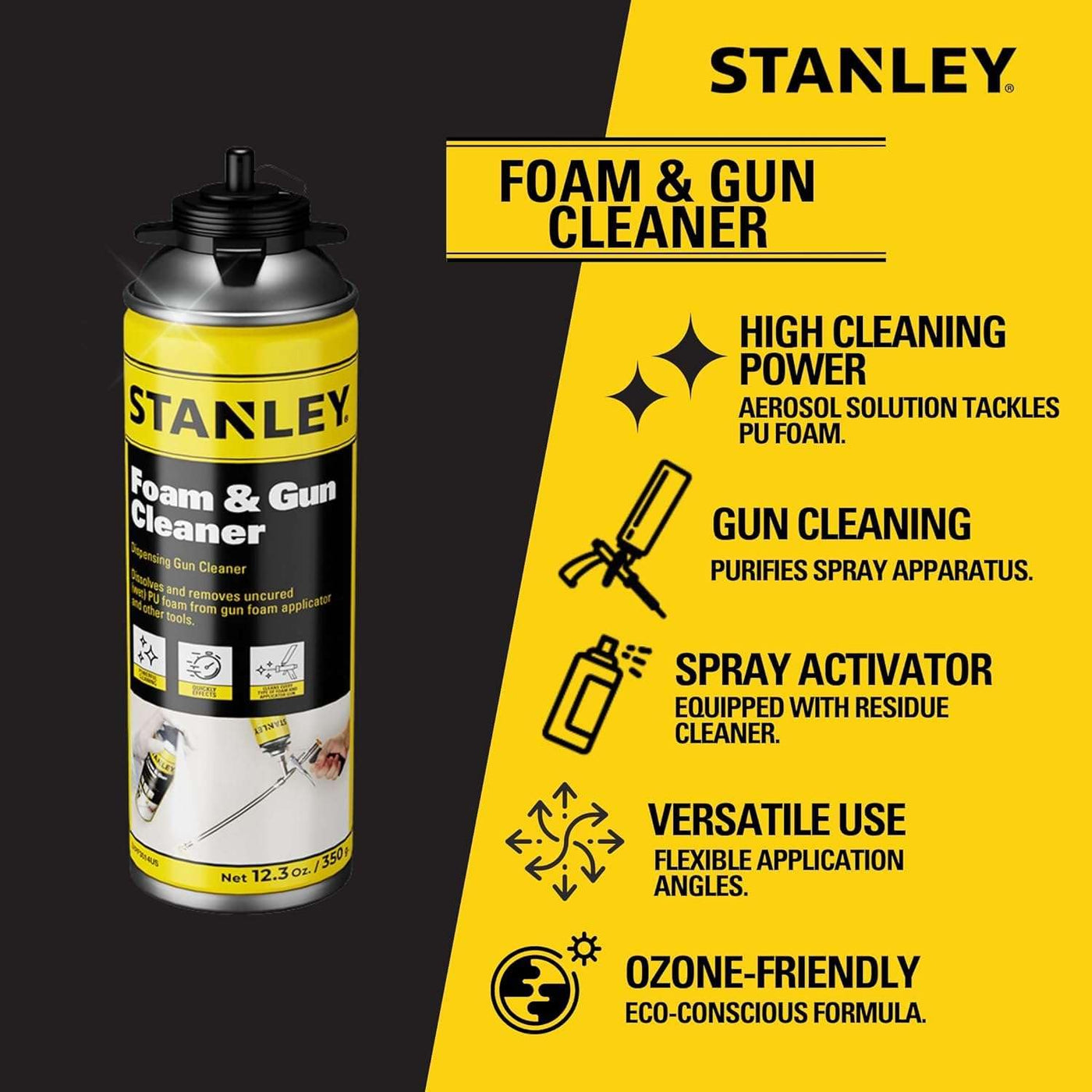 STANLEY Spray Foam Dispensing Gun Cleaner - Uncured Expanding Polyuret ...