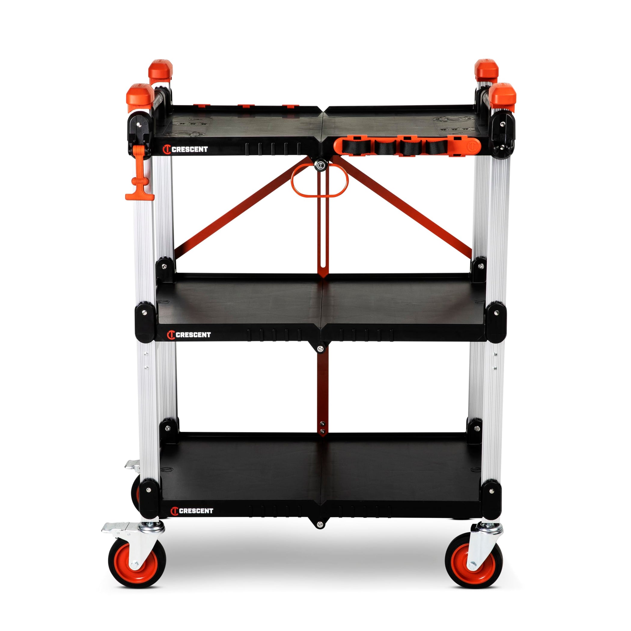 Crescent SITERUNNER, 3 Shelf Heavy Duty Folding Jobsite Cart - 300-lb ...