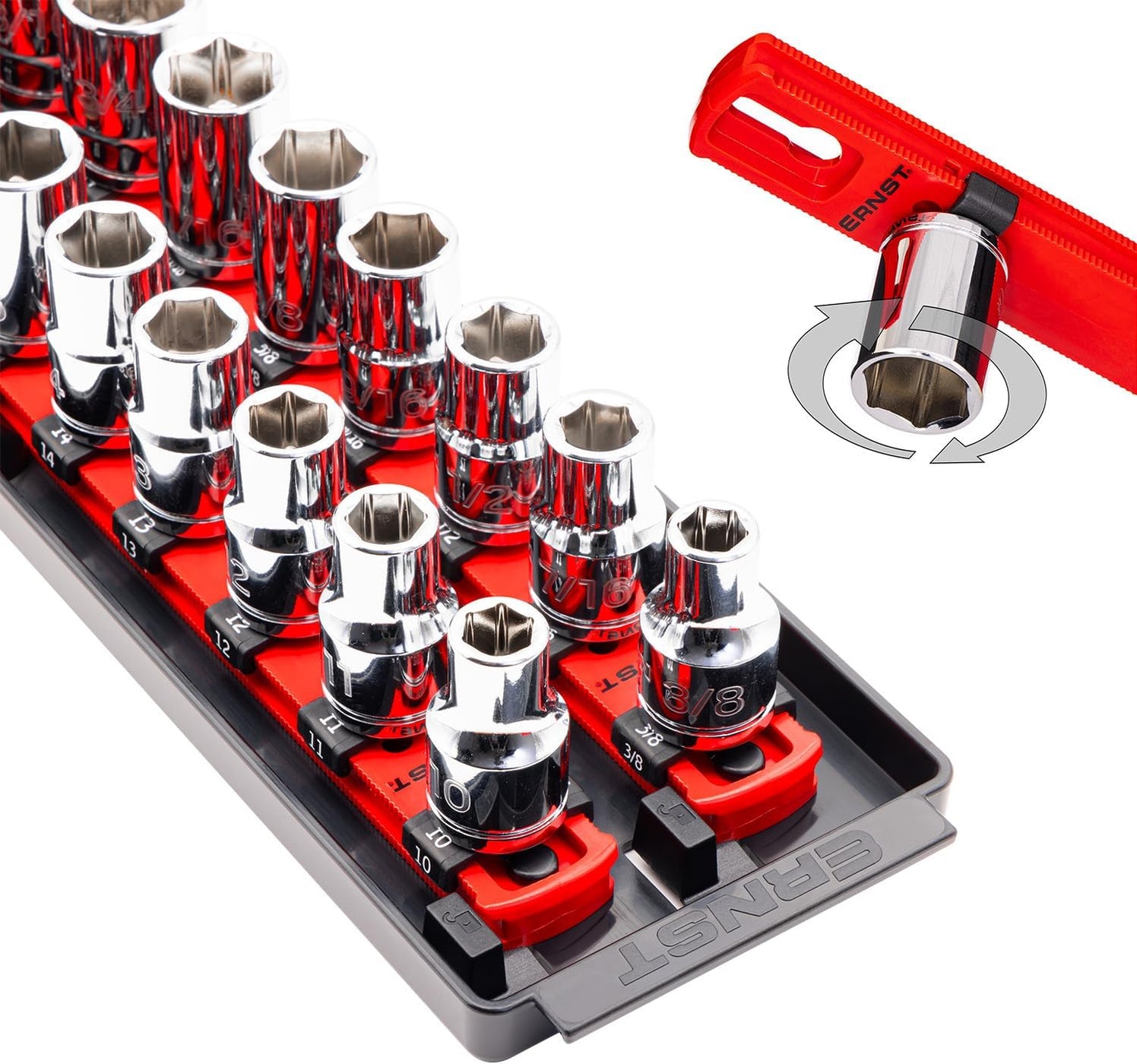 Ernst Manufacturing Socket Organizer Rails - Socket Boss 2-Rail 1/2-In ...