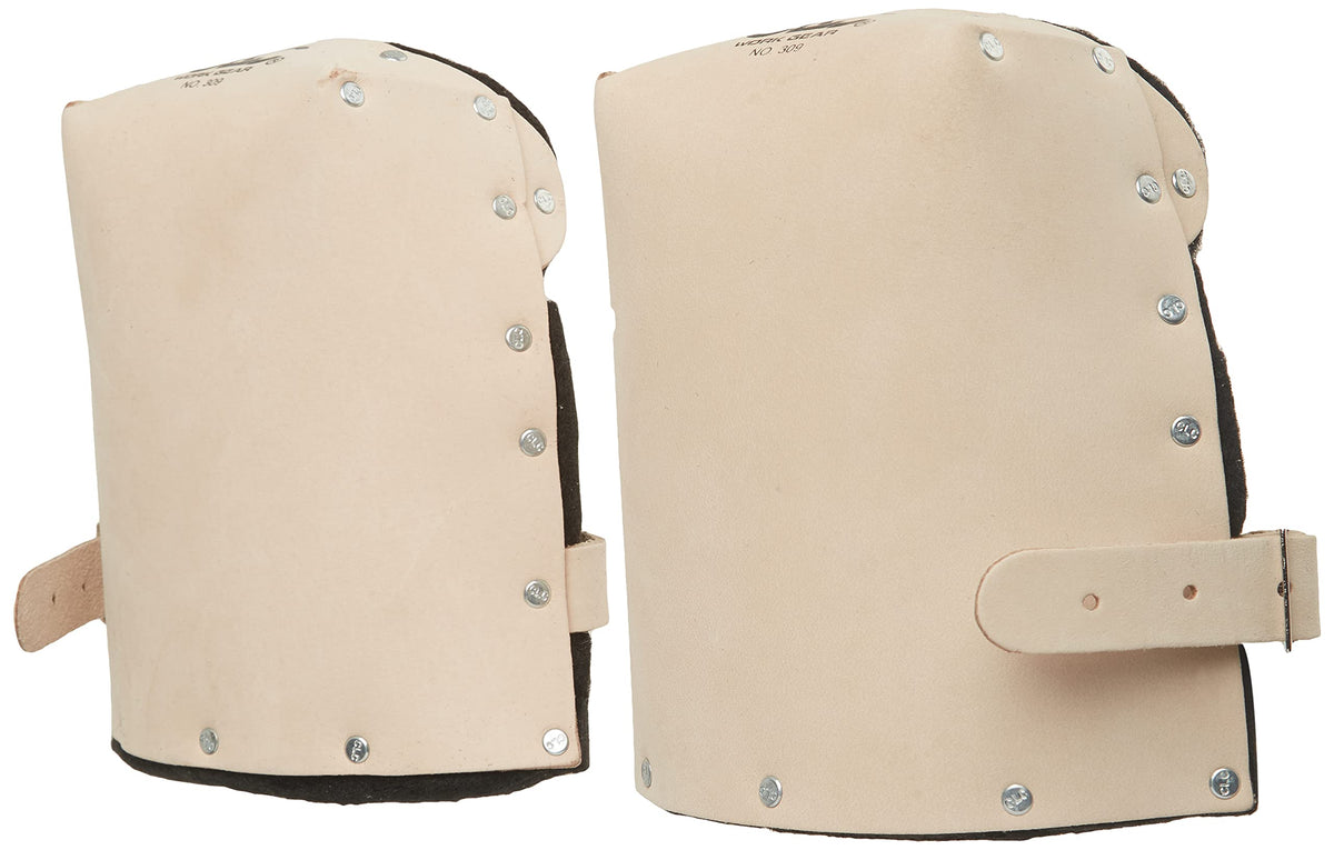 Custom Leathercraft 309 Leather Kneepads, Heavy Duty, Tan — Contractor ...