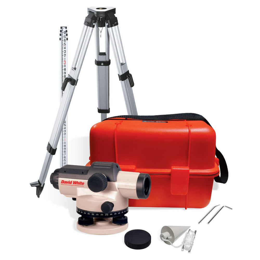 David White (AL8-32) 32-Power Automatic Optical Level Kit — Contractor ...