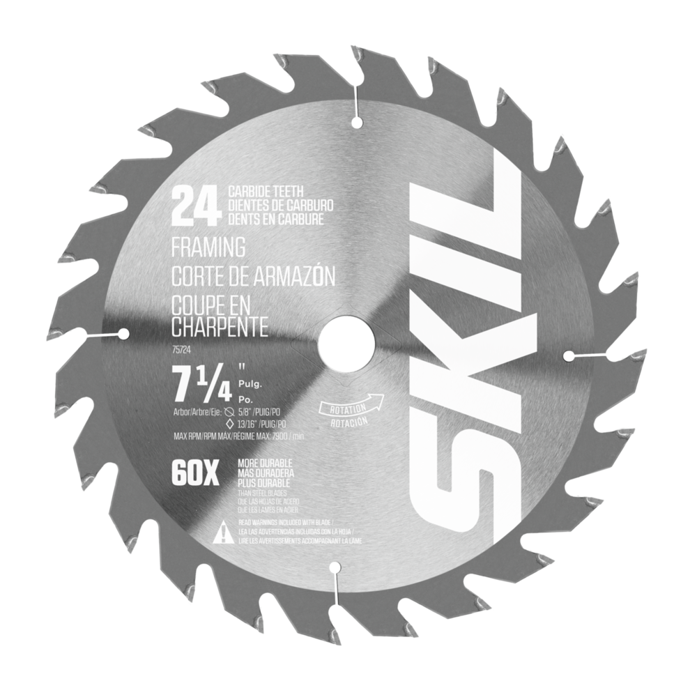 Skil 75724 7-1/4 In. 24-Tooth Carbide Tipped Circular Saw Blade ...