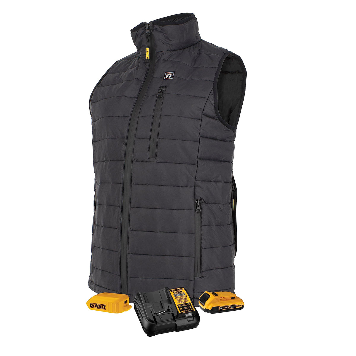 DEWALT Women's Standard Lightweight Puffer Heated Vest Kit, Black, Sma ...