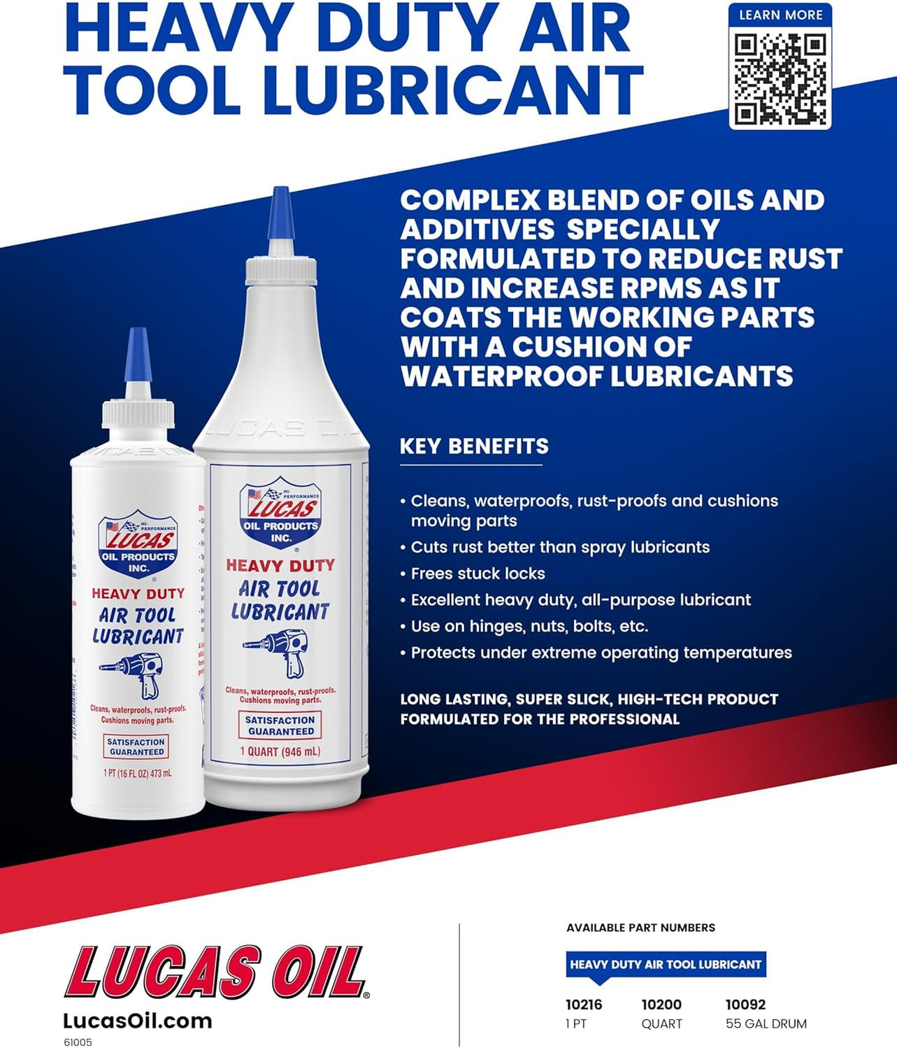Lucas Oil 10200 Air Tool Lubricant, 1 Quart (Pack of 12) — Contractor ...