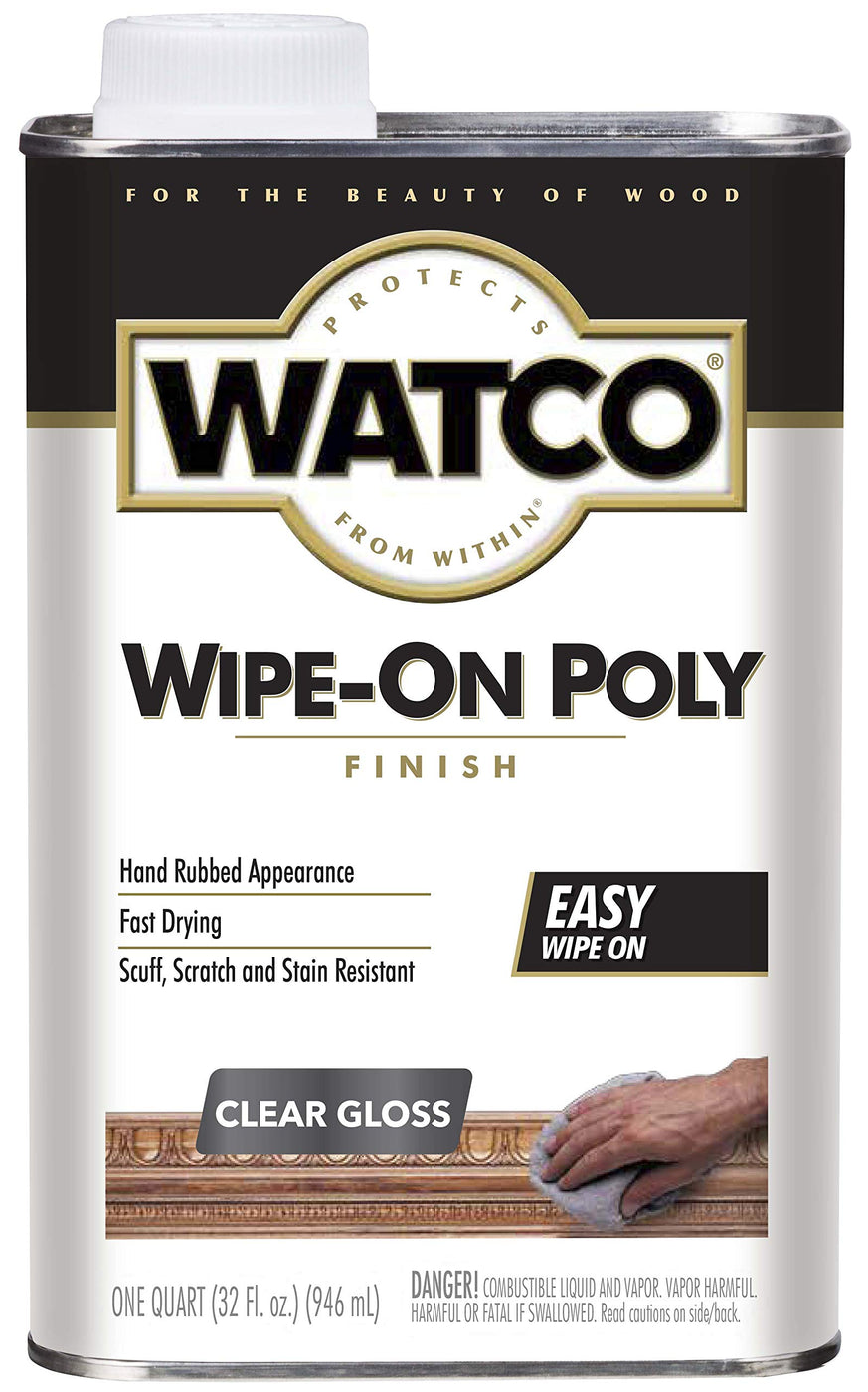Rust-Oleum, Clear Gloss Watco 68041 Wipe-On Polyurethane Finish, Quart ...