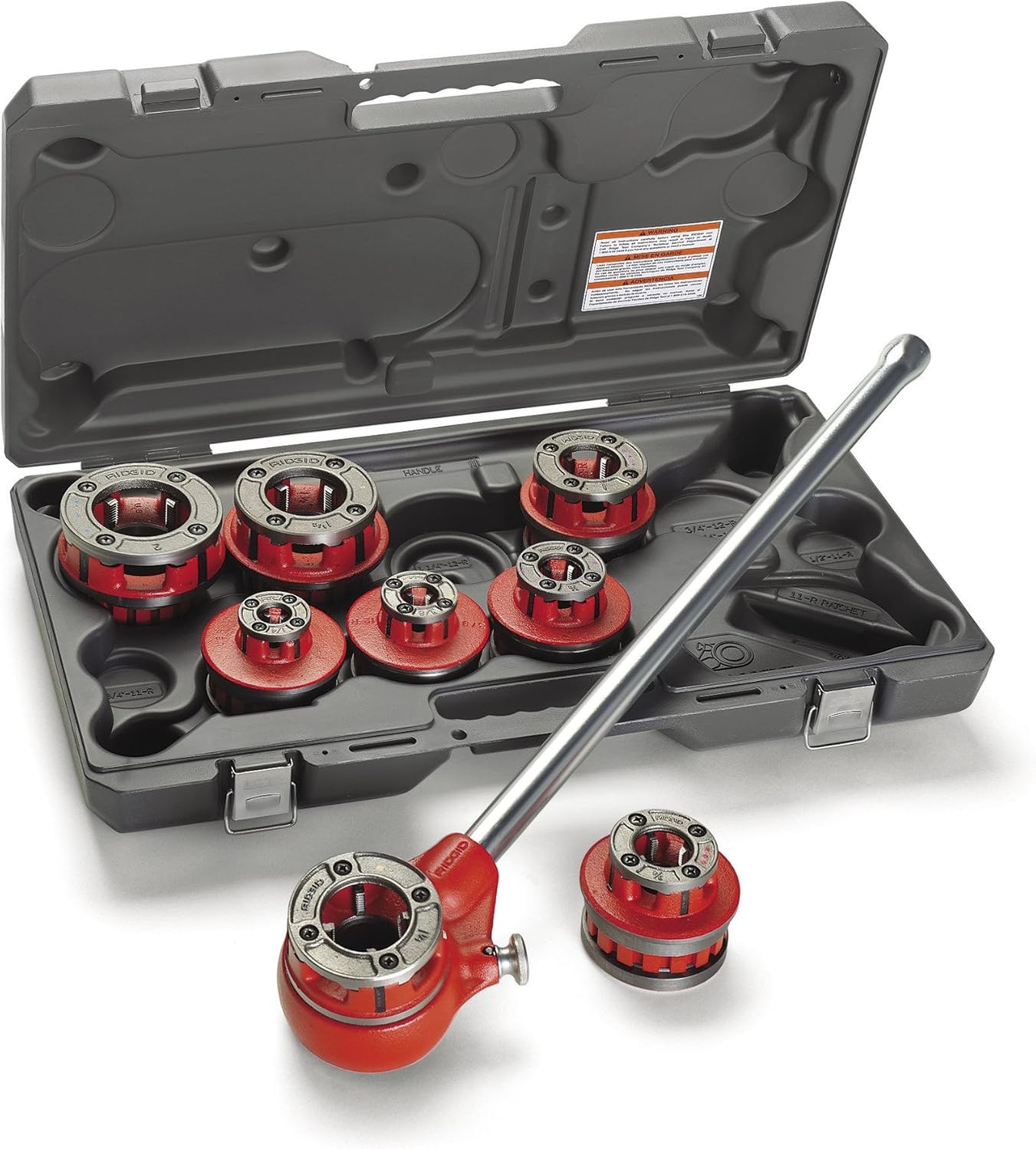 RIDGID 36475 Model 12-R Exposed Ratchet Pipe Threader Set with Carryin ...