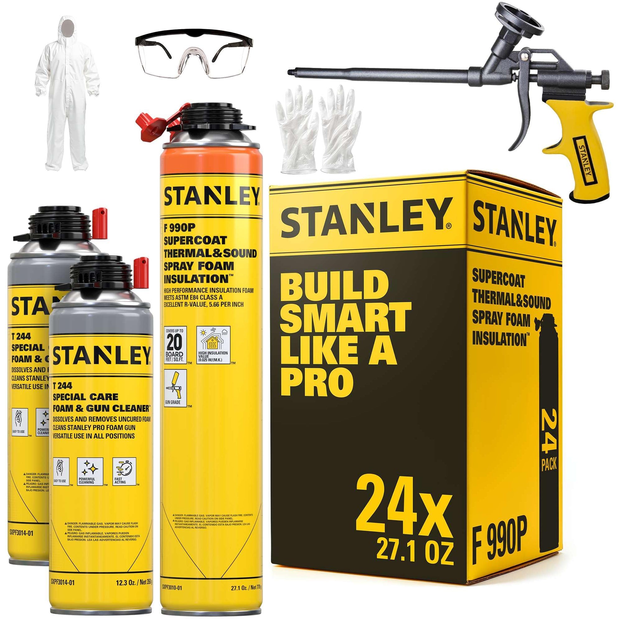 STANLEY Supercoat Spray Foam Insulation Kit - Gun, Cleaner & Safety It ...